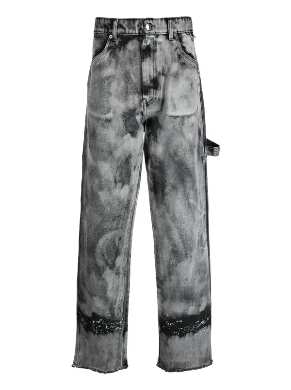 DARKPARK Bleached-effect High-waisted Jeans - Black