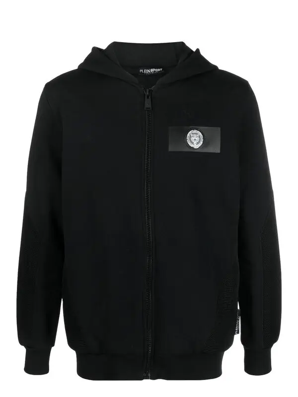 PLEIN SPORT Logo-patch Zipped Jacket - Black