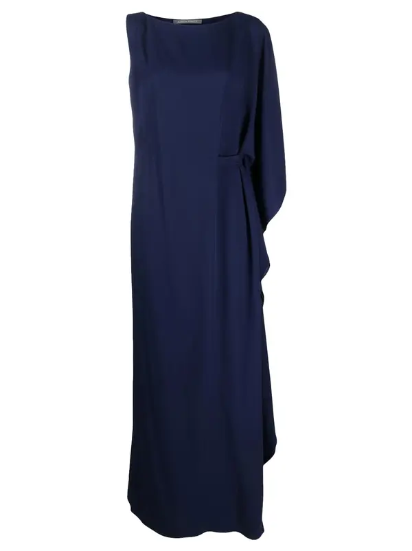 Alberta Ferretti One-shoulder Draped Maxi Dress - Blue