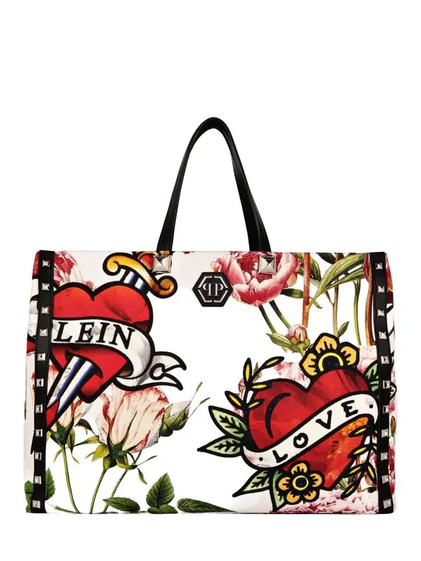 Philipp Plein Canvas Tote Bag - White
