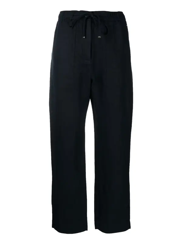 Tommy Hilfiger Linen Boyfriend Trousers - Blue