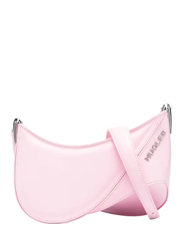 MUGLER Small Spiral Curve Embossed Crossbody Bag - Pink