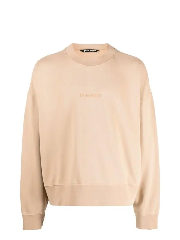Palm Angels Logo-print Cotton Sweatshirt - Neutrals