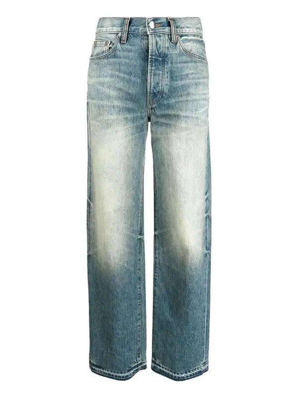 Amiri Distressed Straight-leg Jeans - Blue