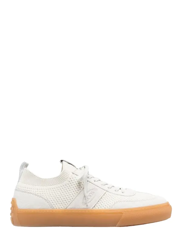 TOD'S Suede Panelled Low-top Sneakers - White