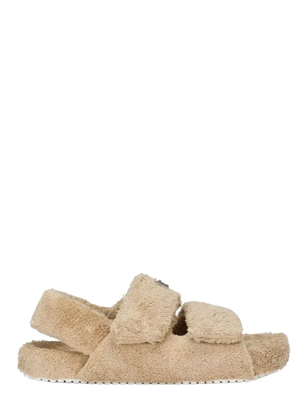 Dolce & Gabbana Faux-fur Sandals - Neutrals