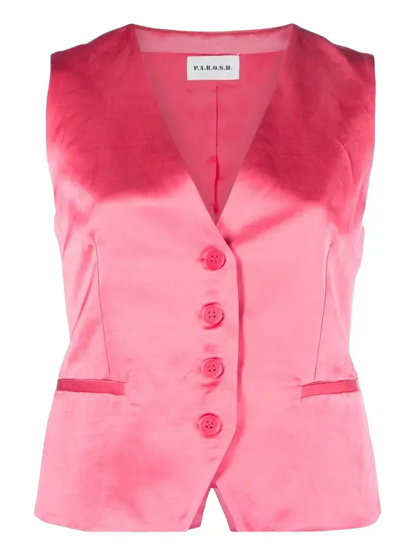 P.a.r.o.s.h Adjustable-fit Satin Waistcoat - Pink
