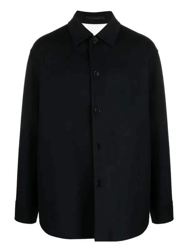 JIL SANDER Long-sleeve Cashmere Shirt Jacket - Blue