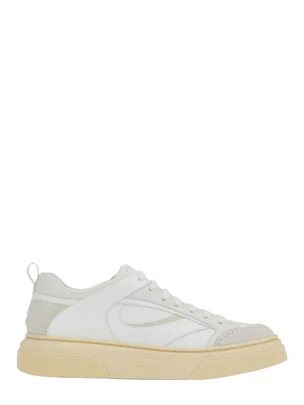 FERRAGAMO Panelled Low-top Sneakers - White