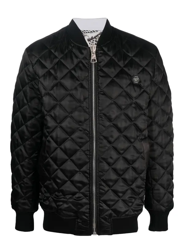 Philipp Plein Reversible Quilted Bomber Jacket - White