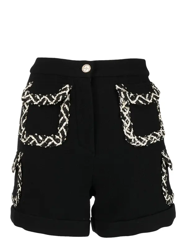 EDWARD ACHOUR PARIS Tweed Shorts - Black