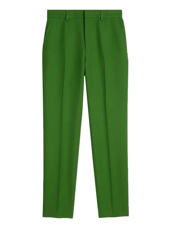 Ami Virgin Wool Tapered Trousers - Green