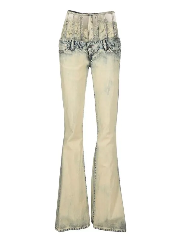DIESEL® Lace High-waist Flared Jeans - Neutrals