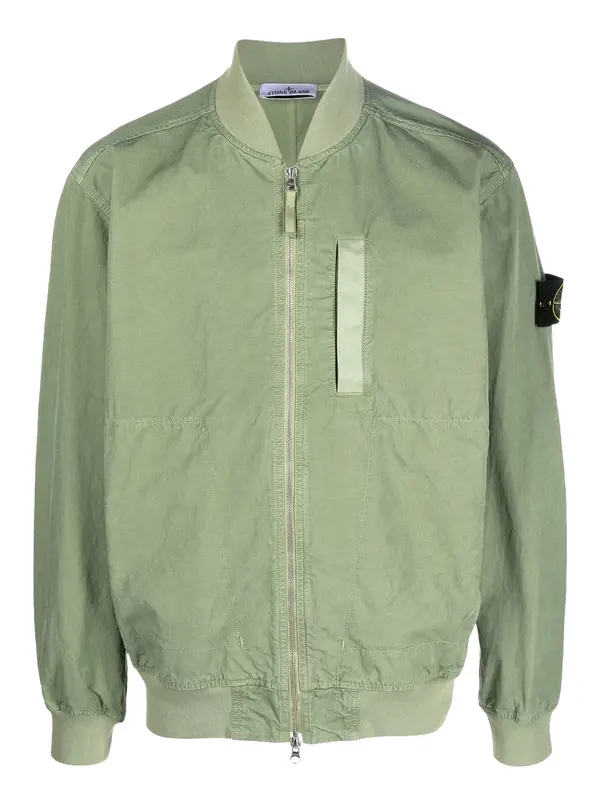Stone Island Compass-motif Bomber Jacket - Green