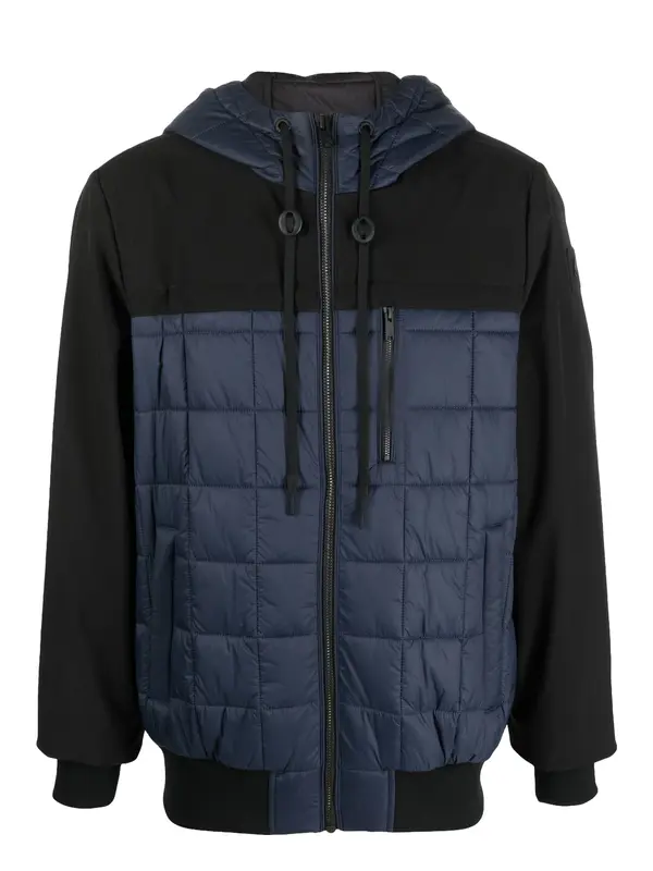 Moose Knuckles Panelled Hooded Padded Jacket - Blue