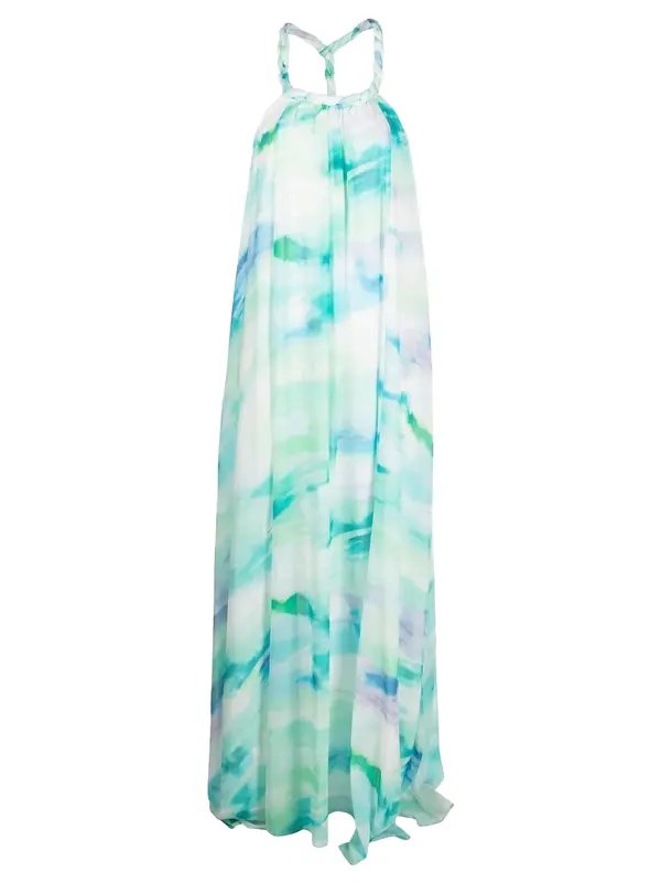 Patrizia Pepe Chiffon Maxi Dress - Blue