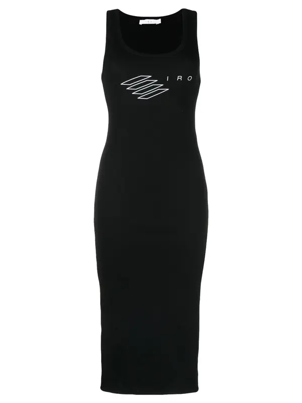 IRO PARIS Logo-print Fitted Dress - Black