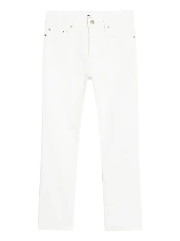 Ami High-waisted Cropped Jeans - White