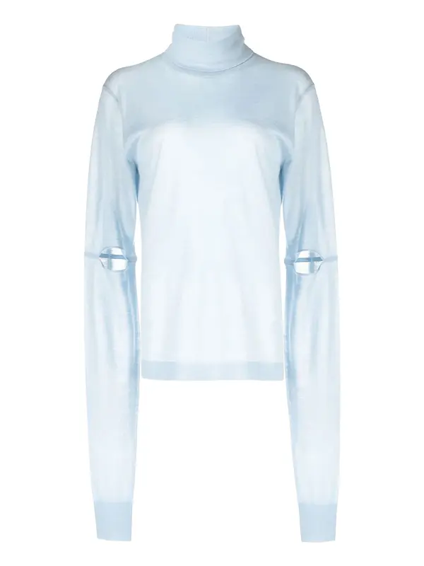 Helmut Lang Cut-out Cashmere Jumper - Blue