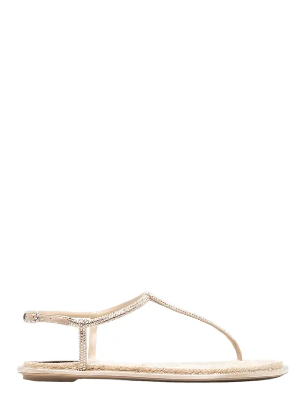 Rene Caovilla Rope-detail High-shine Sandals - Neutrals