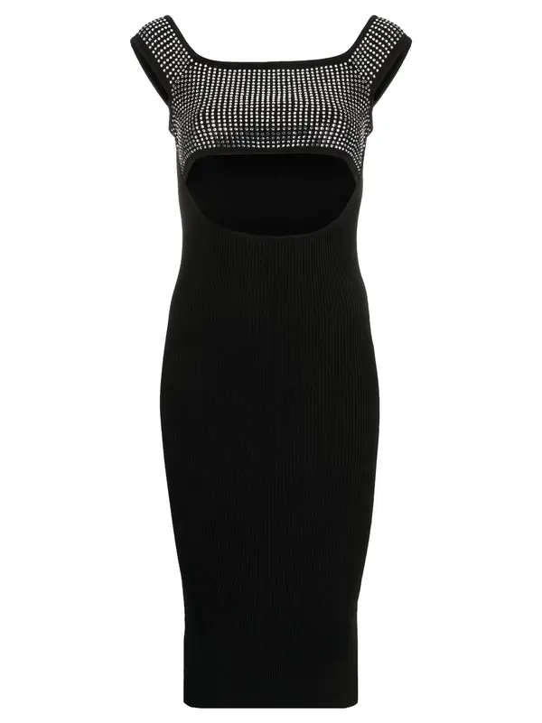 Giuseppe Di Morabito Stud-embellished Knitted Midi Dress - Black