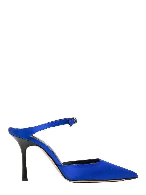 Victoria Beckham Jordy 90mm Satin Mules - Blue