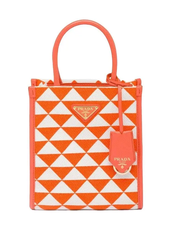 Prada Symbole Jacquard Mini Bag - Orange