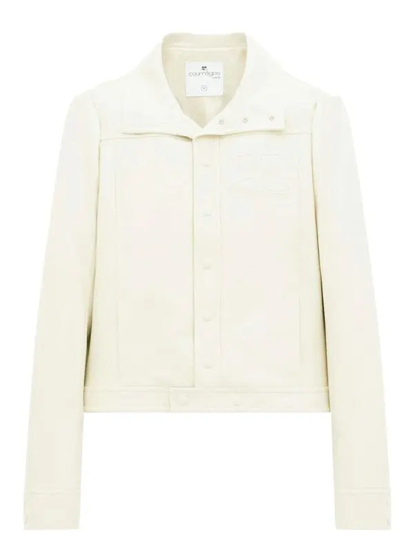 COURREGES Chest Logo-patch Shirt Jacket - White