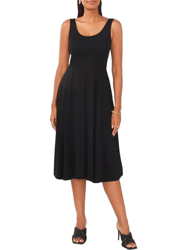 Chaus Fit & Flare Tank Midi Dress - Black