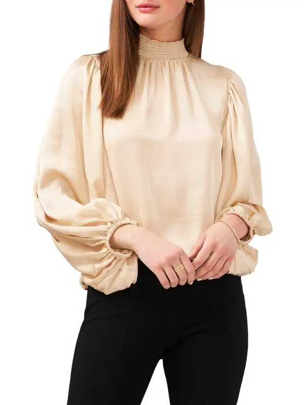 Chaus Satin Blouse - Light Wheat 256