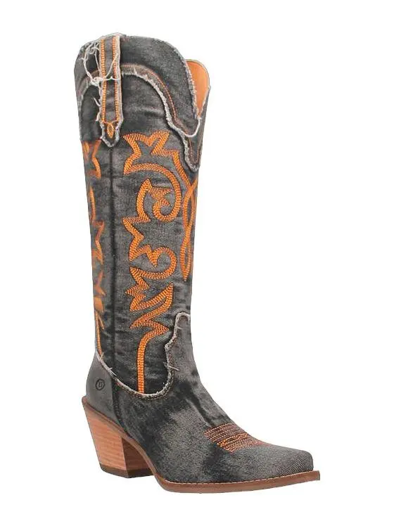 DINGO Texas Tornado Knee High Western Boot - Black