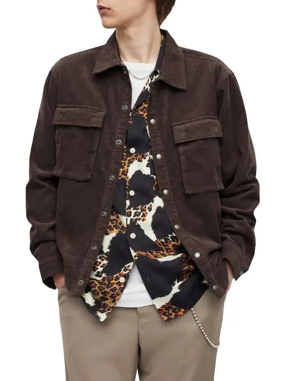 ALLSAINTS Natt Corduroy Organic Cotton Blend Jacket - Brooklyn Brown