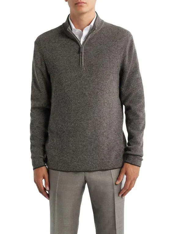 JACK VICTOR Daulac Quarter Zip Pullover - Brown