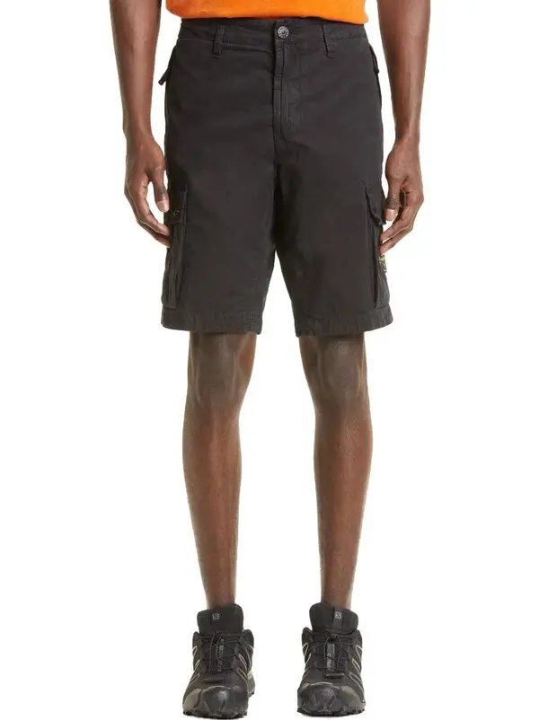 Stone Island Cotton Bermuda Shorts - Black