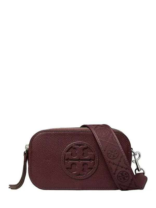 Tory Burch Mini Miller Leather Crossbody Bag - Dark Carmine
