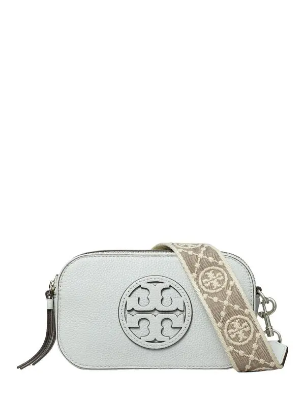 Tory Burch Mini Miller Leather Crossbody Bag - Light Titanium