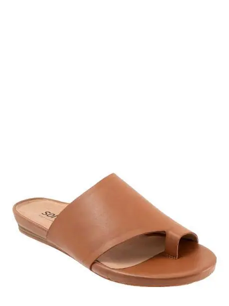 Softwalk Corsica Leather Slide Sandal - Luggage