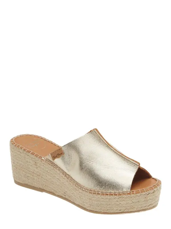 TONI PONS Ivonne Espadrille Platform Wedge Slide Sandal - Plati/platinum