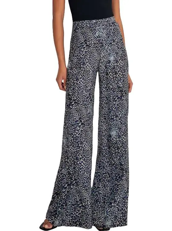 FAVORITE DAUGHTER The Friday High Waist Wide Leg Pants - Cheetah Print - Bl