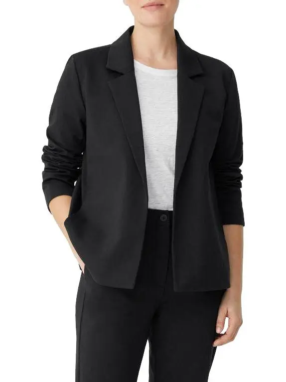 Eileen Fisher Organic Cotton-blend Blazer - Black