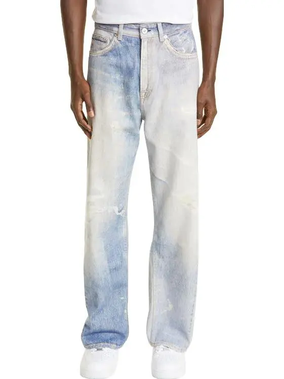 Our Legacy Third Cut Trompe L'oeil Straight Leg Jeans - Digital Denim Print