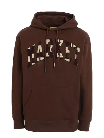 MARKET Chess Club Appliqué Fleece Hoodie - Brown