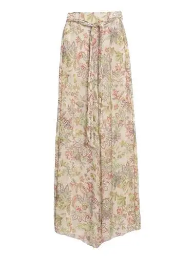 Blumarine Floral Print Wide Leg Pants - Beige