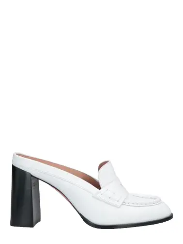Santoni Leather Mules - White