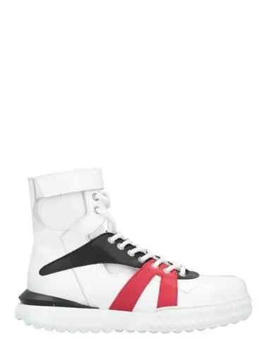 MICH SIMON Leather Sneakers With Velcro Fastening - Red