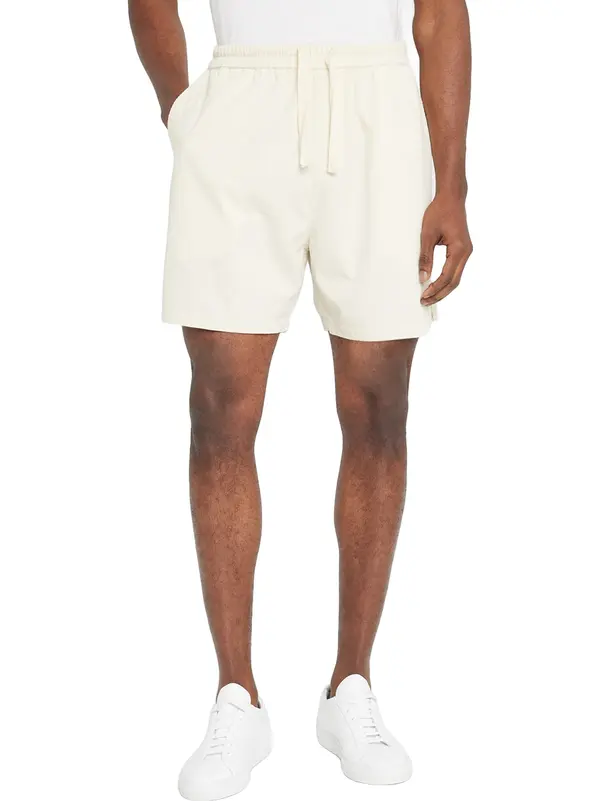 FRAME Corduroy Drawstring Shorts - White Beig