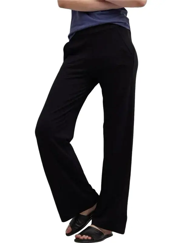Majestic Filatures French Terry Wide-leg Trousers - Black