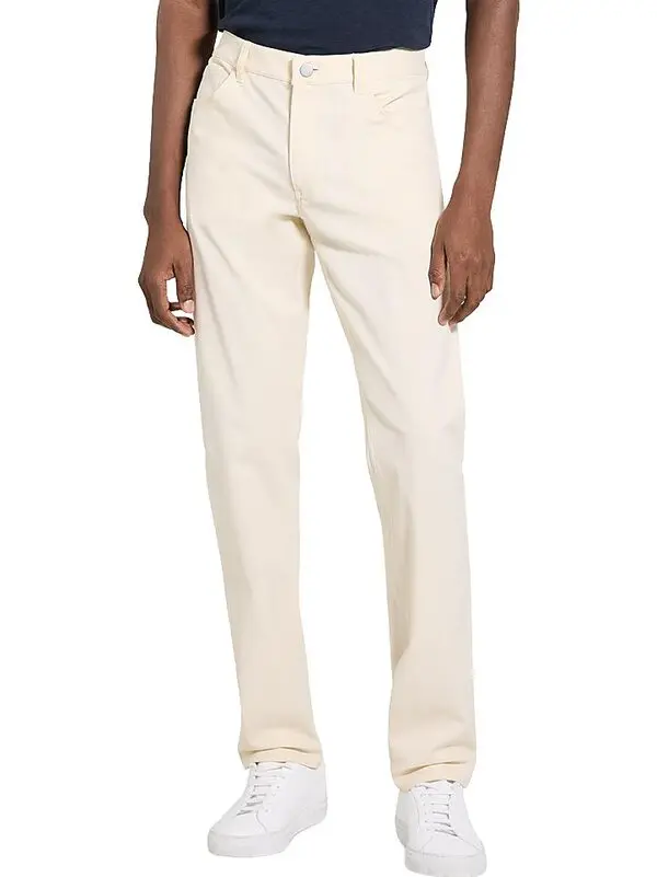 Theory Raffi Slim Fit Trousers - Warm Ivory