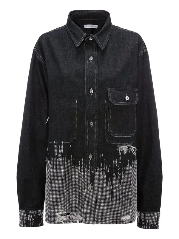 JW Anderson Studded Denim Shirt - Grey