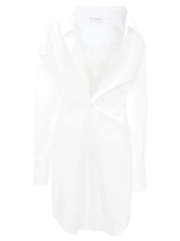 JW Anderson Lace-detail Shirt Dress - White